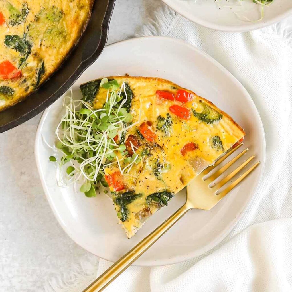Fluffy Dairy-free Vegetable Frittata - Clean Plate Mama