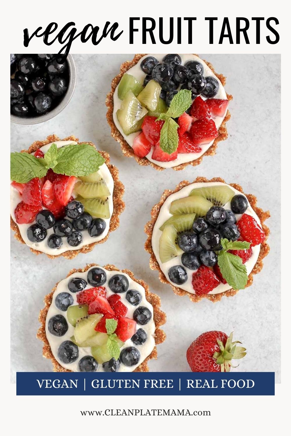 Vegan Fruit Tarts (no bake) - Clean Plate Mama